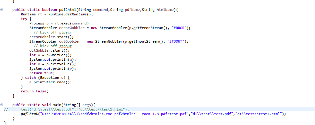 JAVA PDF2htmlex的命令调用-3D溜溜网
