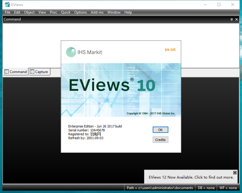 【亲测能用】eviews 10【附安装破解教程】绿色破解版下载-3d溜溜网