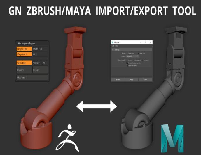 Maya插件 GN Import Export Tool V2.60软件下载_ZBrush Maya导入导出桥接插件：GN Import Export Tool V2.60 完整版下载 -3D ...