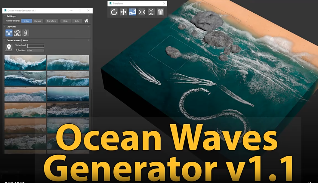 3dmax插件 Ocean Waves Generator V1.1软件下载_3dmax海浪生成插件免费版_Ocean Waves Generator V1.1+安装教程下载 -3D溜溜软件下载网