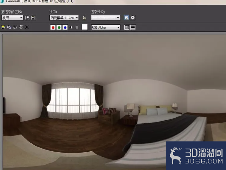 3dmax用VRAY制作渲染360°全景漫游图的方法-3d溜溜网