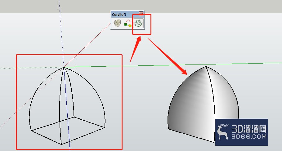 SU插件：曲线放样（Curviloft）插件的用法-3d溜溜网