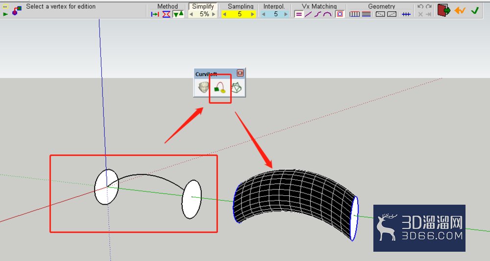 SU插件：曲线放样（Curviloft）插件的用法-3d溜溜网