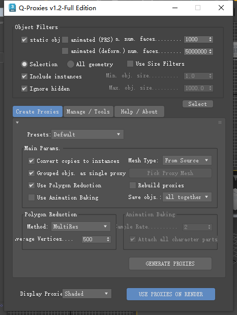 Q-Proxies for 3ds Max 1.20软件下载_场景模型代理优化插件：Q-Proxies v1.20 for 3ds Max 2015-2024免费稳定版下载 -3D溜溜软件下载网