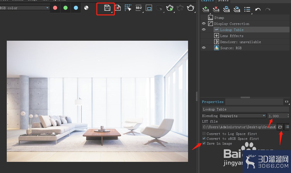 vray的vfb参数、corona的lut滤镜加载方法-3d溜溜网